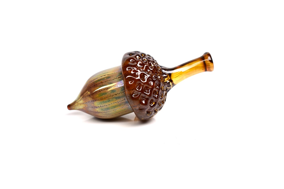 Hand Sculpted Glass Acorn: Rainbow Gold Fall Decor - Etsy