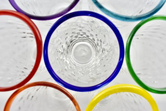 1 Rainbow Optical Glass Texture Pattern Hand Blown Cups | Etsy