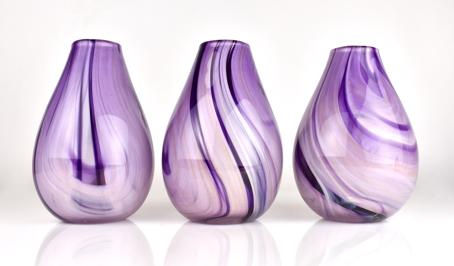 Purple Swirl Vase Hand Blown Glass Vase Swirled Colorful | Etsy