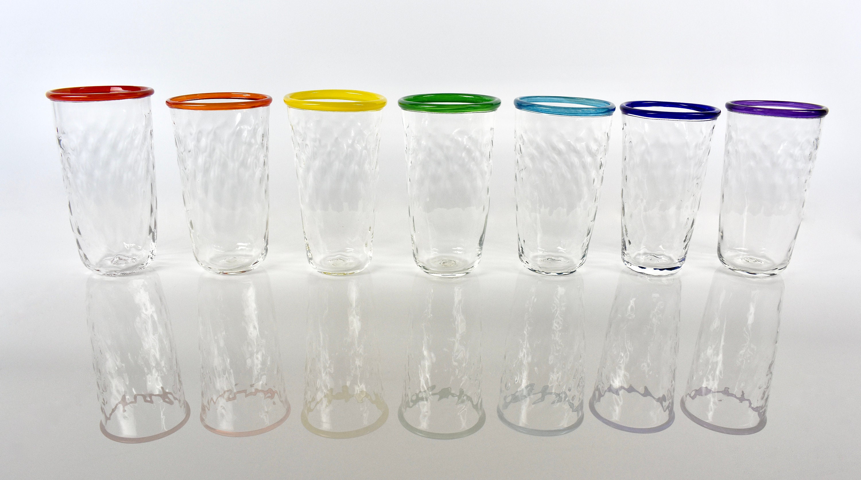 1 Rainbow Optical Glass Texture Pattern Hand Blown Cups | Etsy