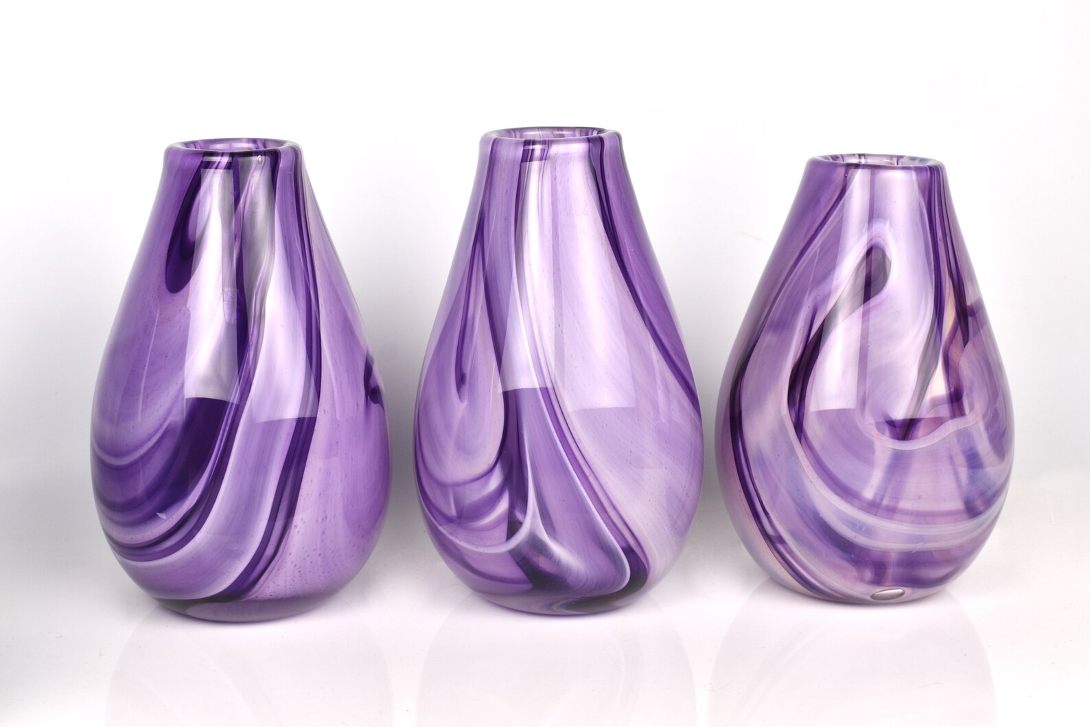 Purple Swirl Vase Hand Blown Glass Vase Swirled Colorful | Etsy