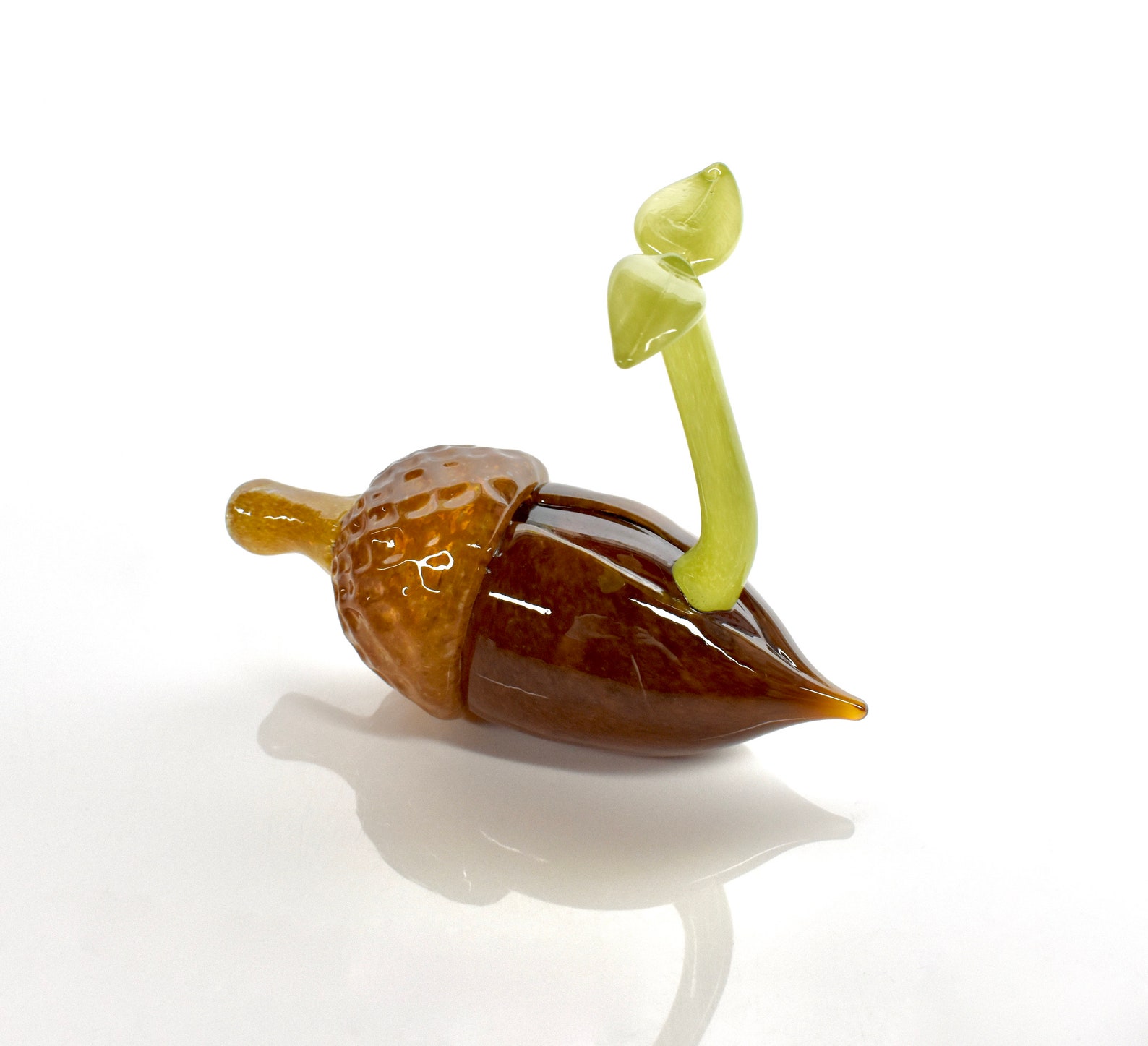 Glass Acorn Sprout Solid Hand Sculpted Glass Oak Acorn | Etsy