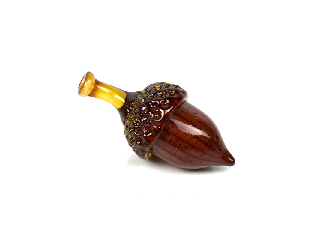 Hand Sculpted Glass Acorn: Striped Fall Decor - Etsy