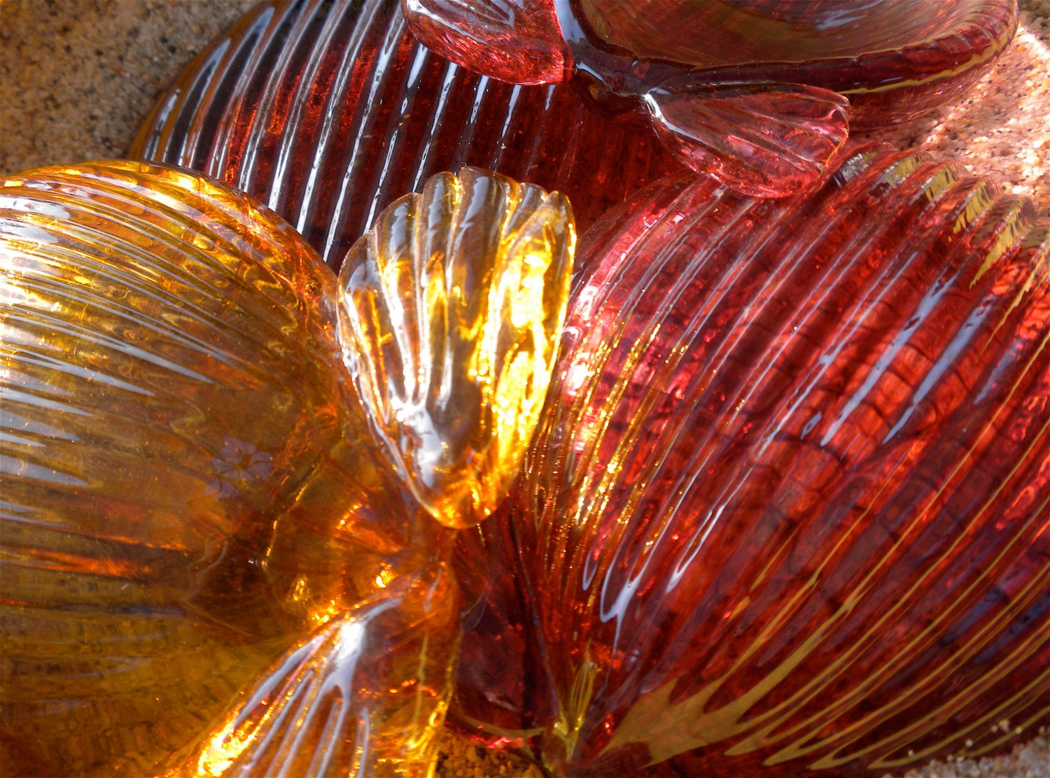 Glass Seashells hand sculpted glass scallop shell beach | Etsy