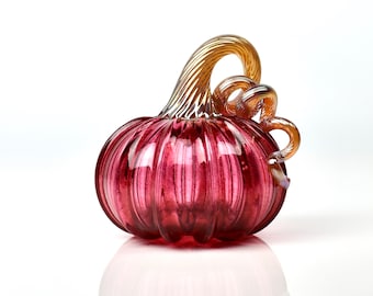 Pink Glass Pumpkin - Etsy
