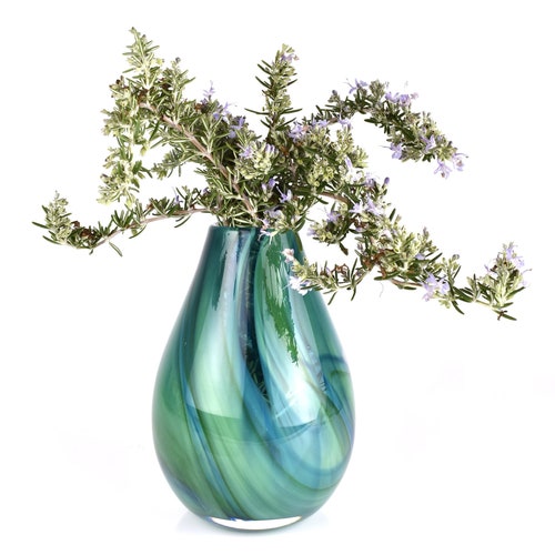 Purple Swirl Vase Hand Blown Glass Vase Swirled Colorful - Etsy