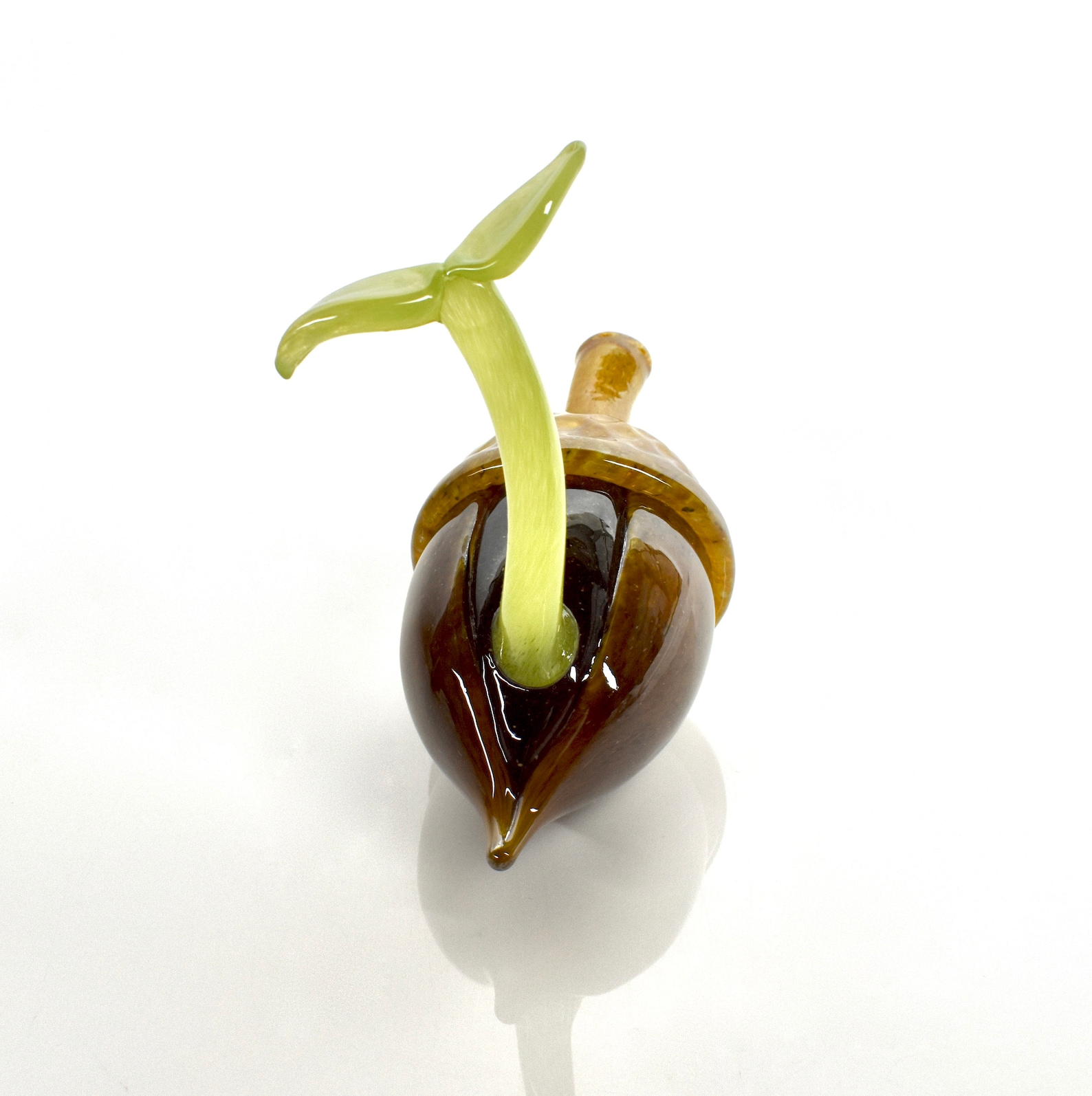 Glass Acorn Sprout Solid Hand Sculpted Glass Oak Acorn | Etsy