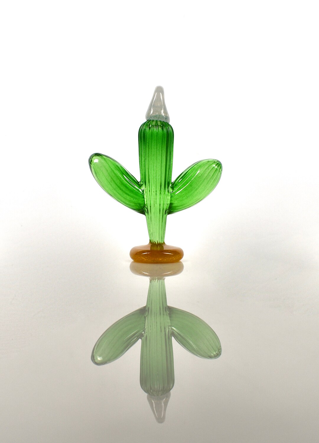 Saguaro Ornament in Pure Green, Hand Blown, Sculpted Glass, Desert ...