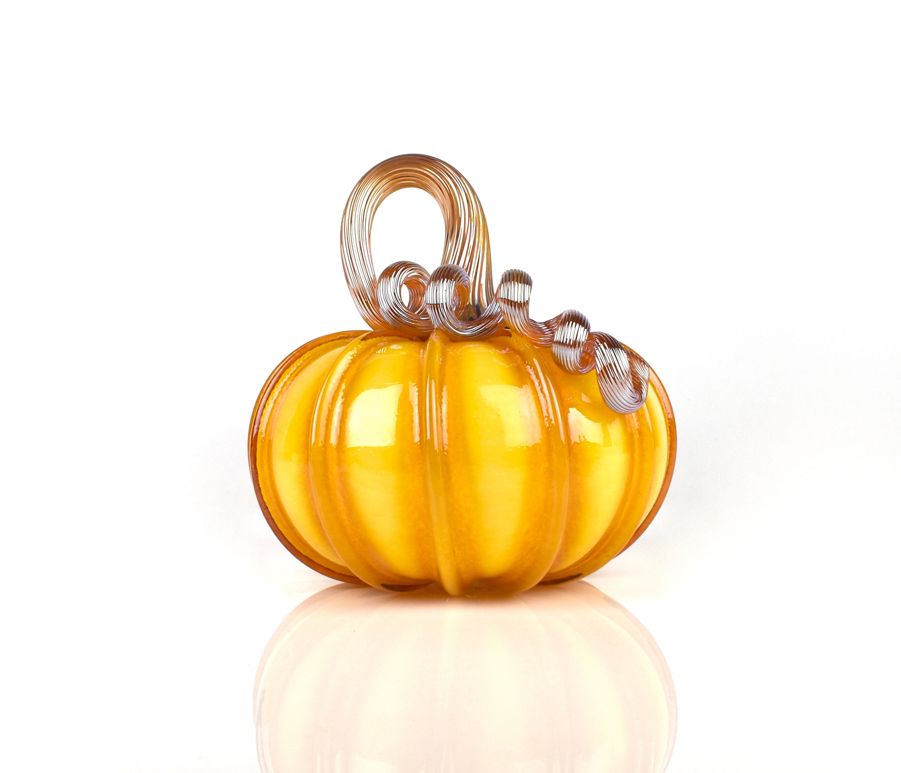 Gold Striped Glass Pumpkin: Hand Blown Fall Decor - Etsy