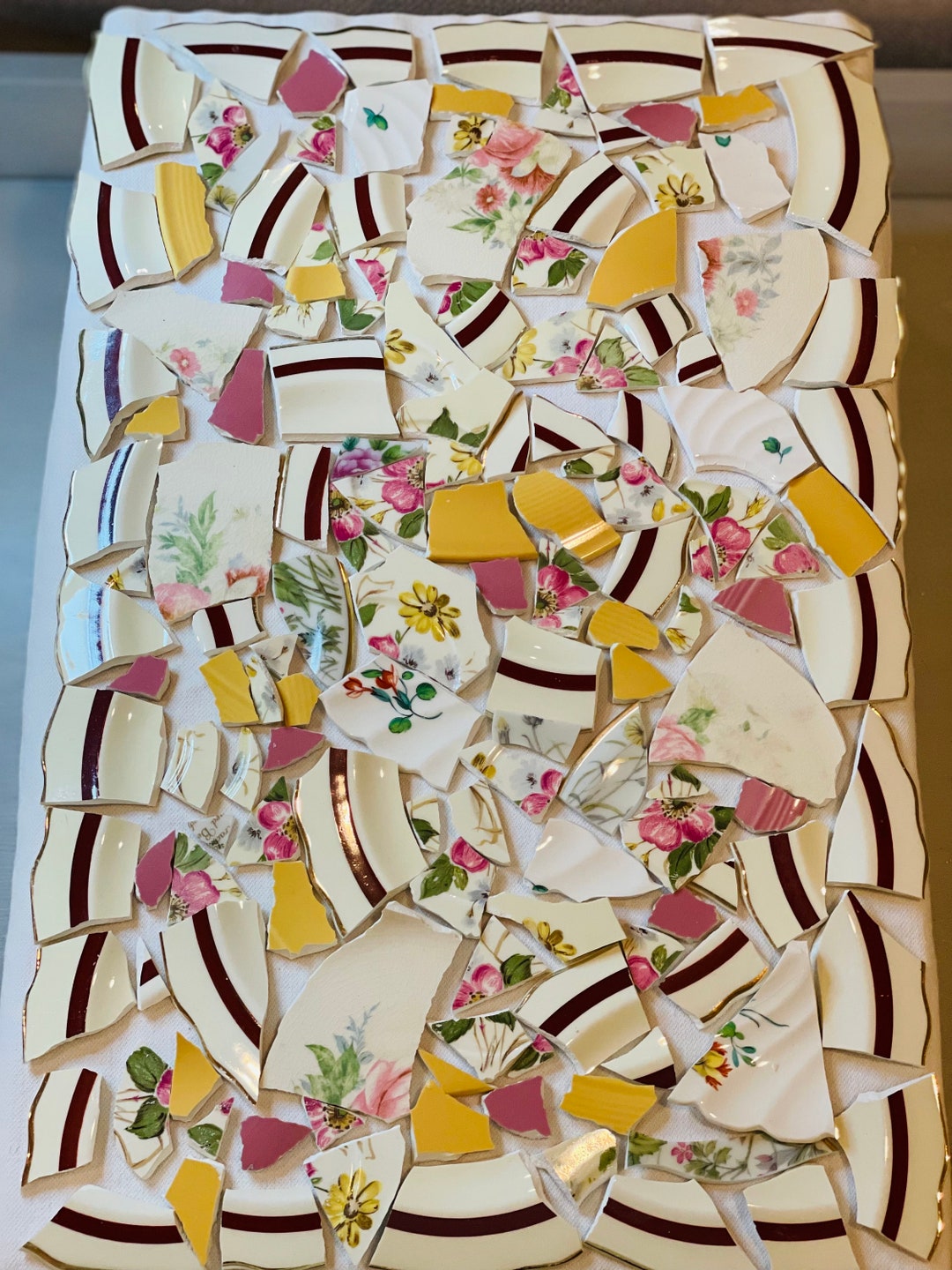 Broken China, 1.5 Pounds Vintage Mosaic Tiles From Tea Cups/plates ...