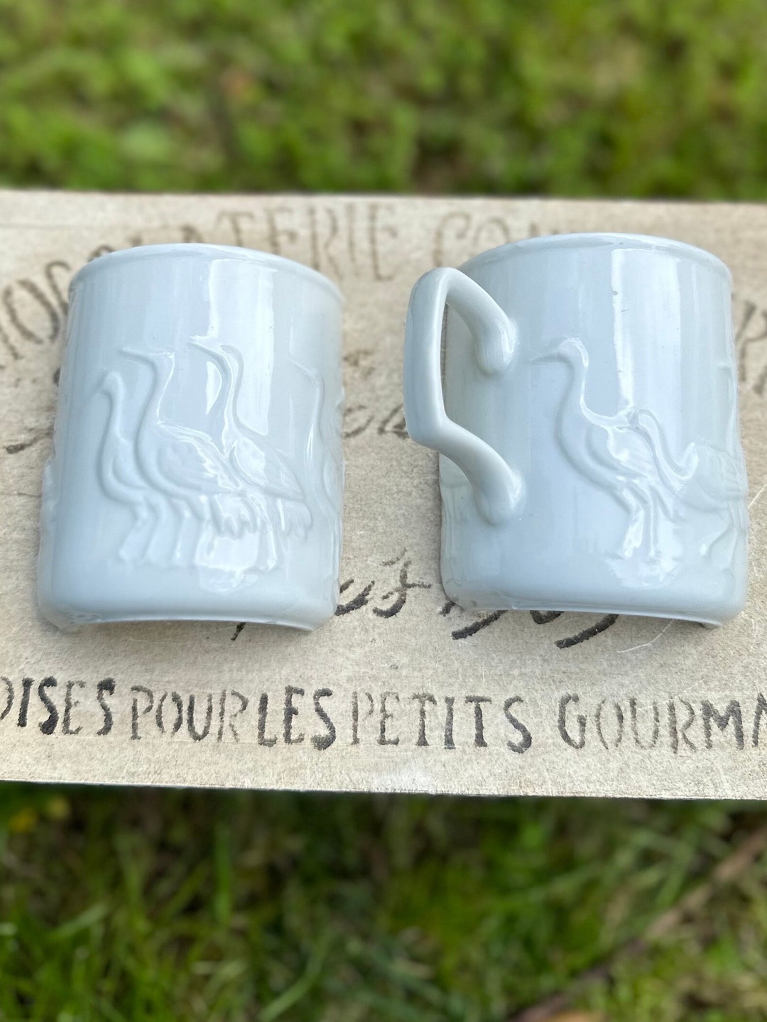 Cut in Half Swan Motif Cup/mug - Embossed White Swan Mug, Two Half Swan ...