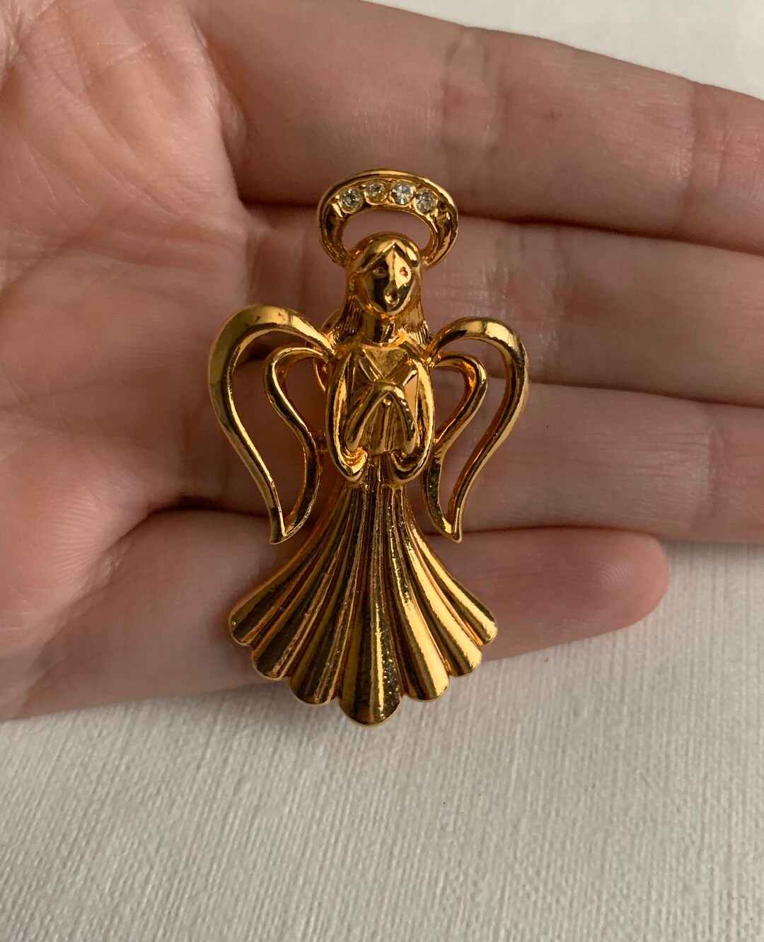 Vintage Avon Gold Tone Caroling Angel Pin - Etsy