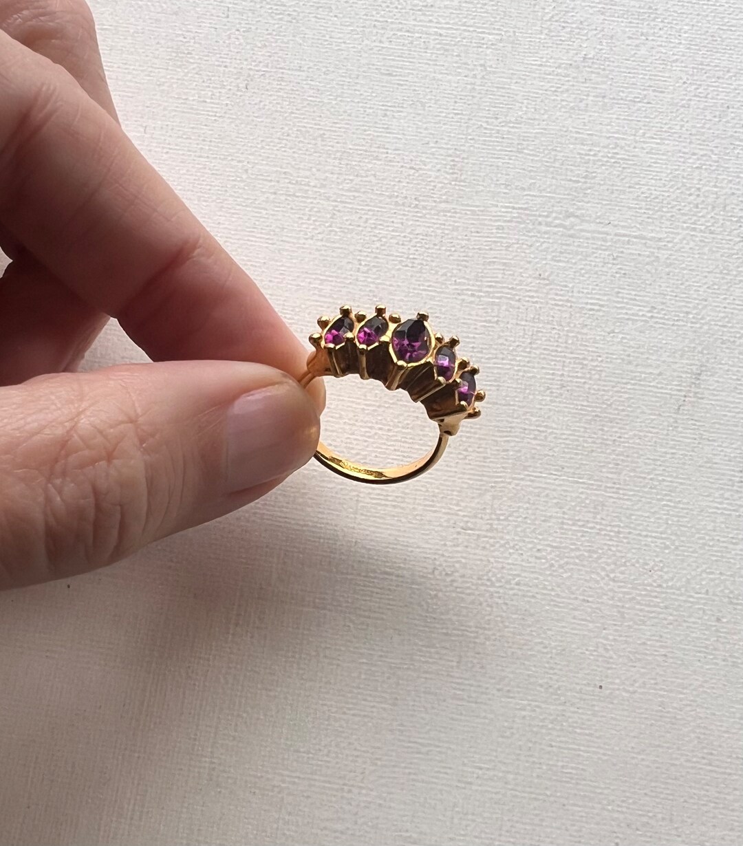 Vintage Avon Purple Rhinestone Statement Ring Size 9 - Etsy