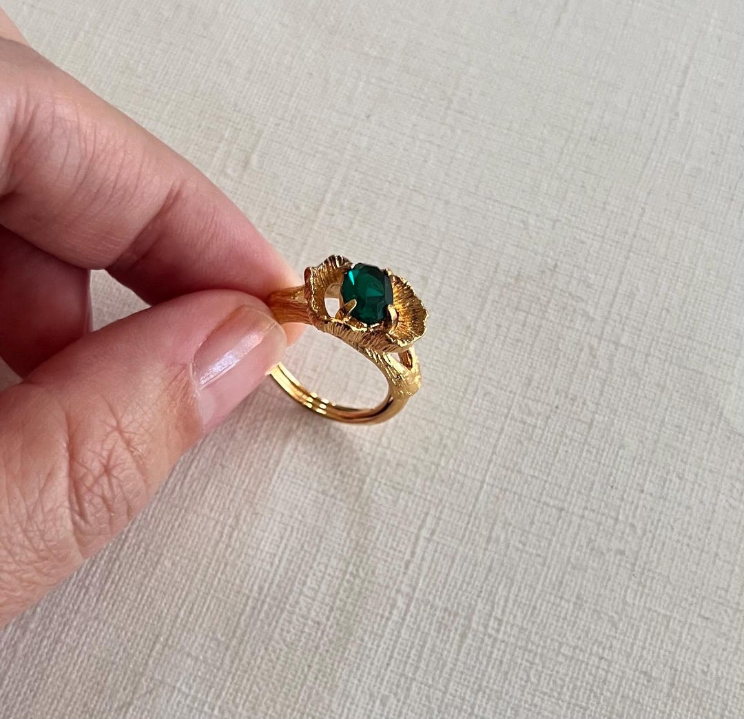 Vintage Rare* Sarah Coventry 1975 ‘colleen’ Gold Tone Green Rhinestone ...