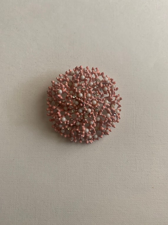 vintage coral pink rhinestone - Gem
