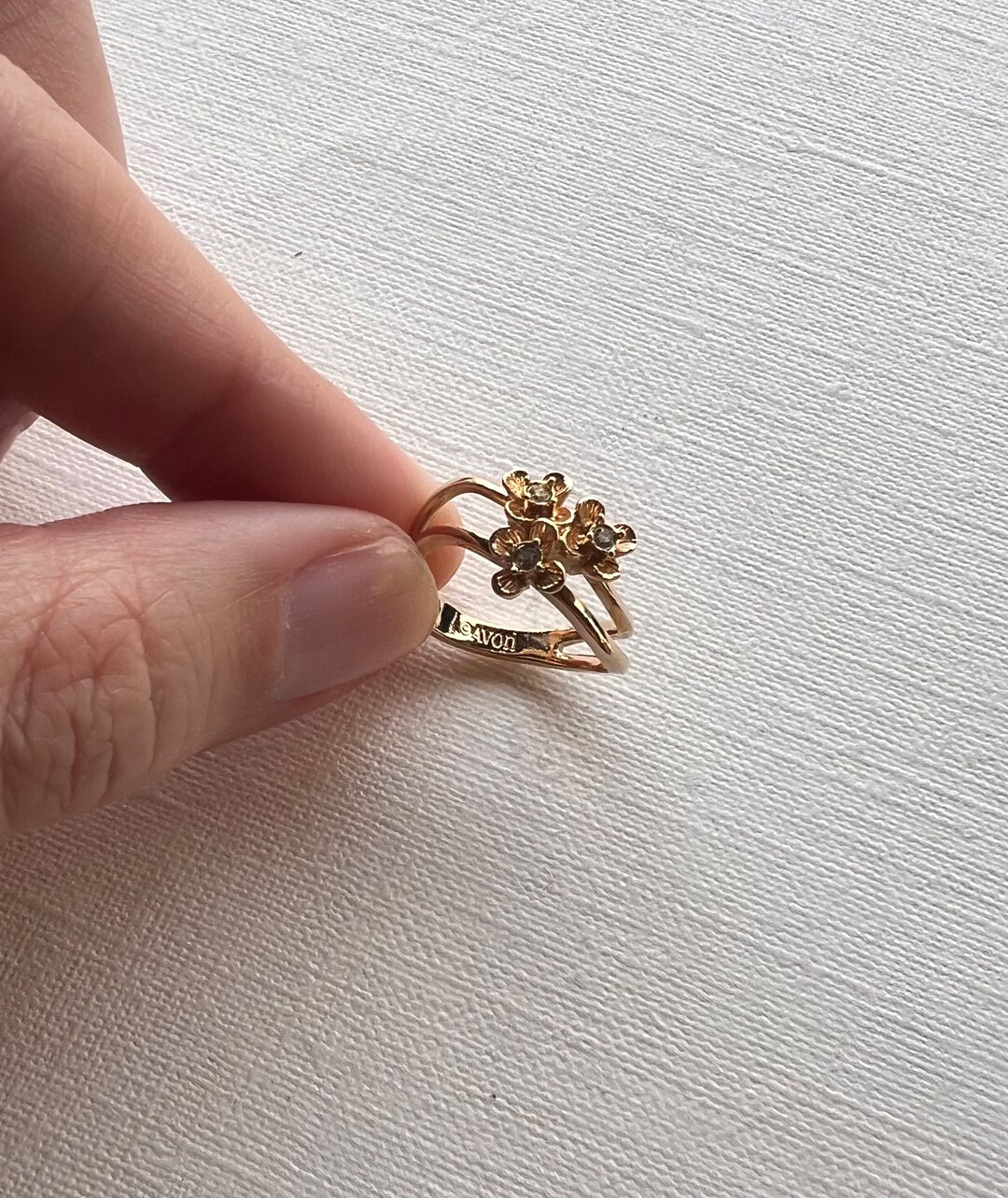 Vintage Avon Gold Tone Flower Ring Size 5 - Etsy
