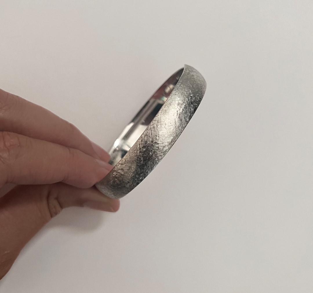 Vintage Monet Textured Silver Tone Clasp Bangle Bracelet - Etsy