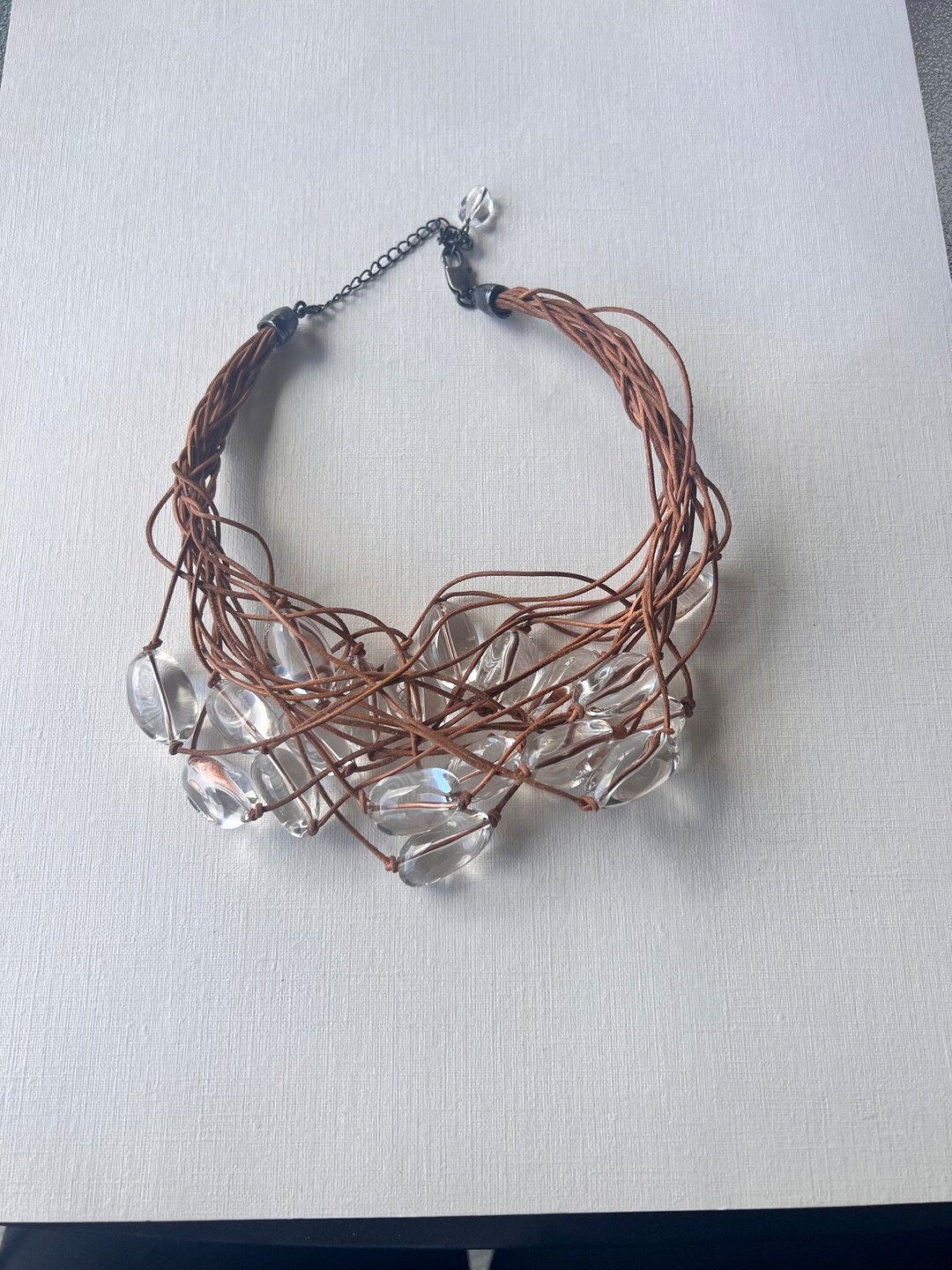 Vintage Multi-strand Clear Glass Bead Bid Necklace - Etsy