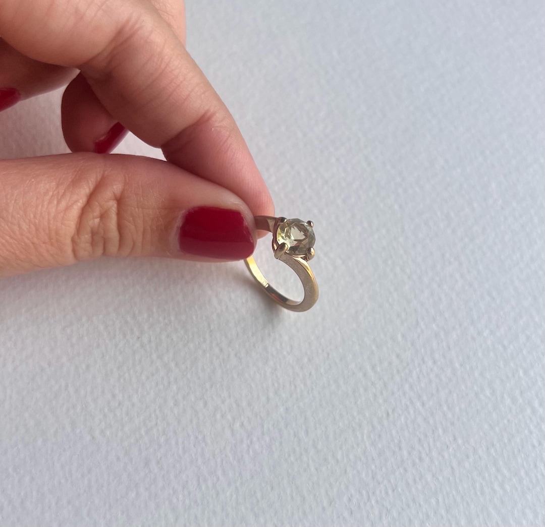 Vintage Avon Gold Tone Yellow Citrine Ring Size 6 - Etsy