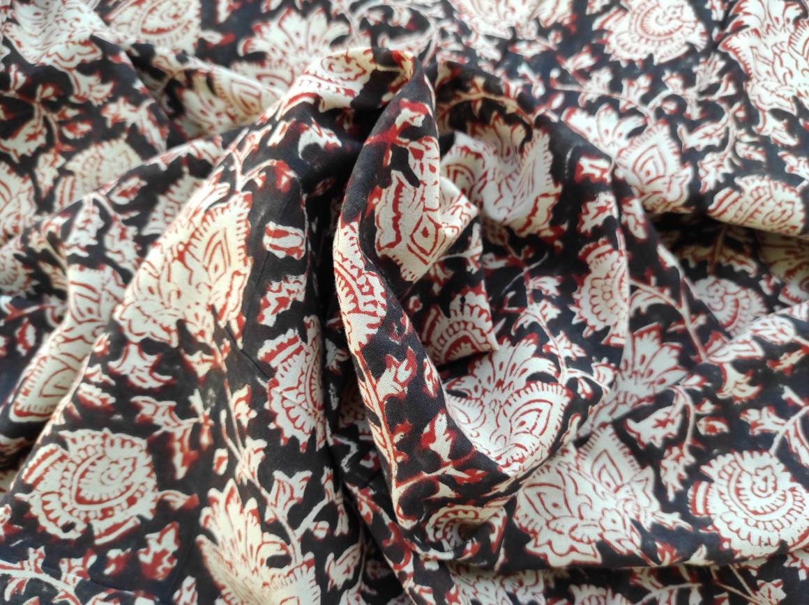 Cotton Fabric by Meter Hand Block Printed With Natural Dyes - Etsy