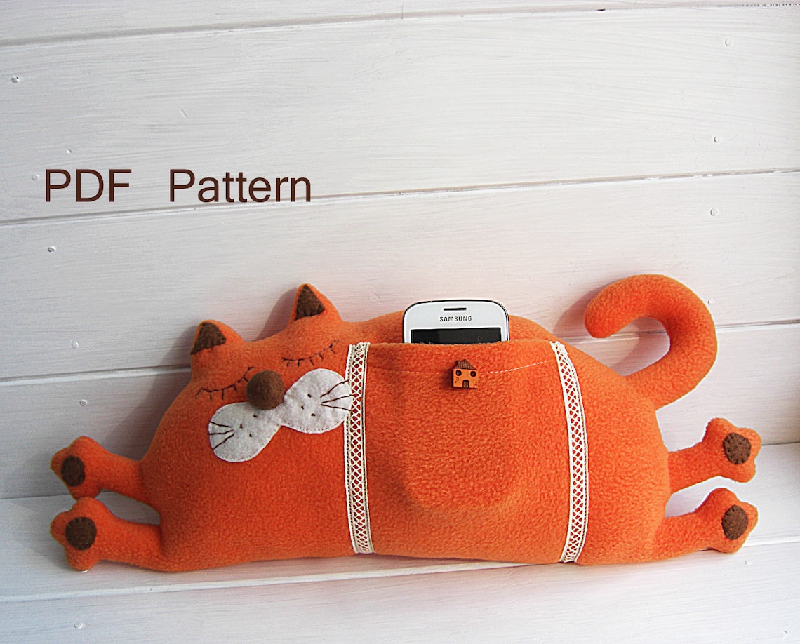 Cat Pillow PDF Sewing Pattern, Toys Plushie Home Decor. Epattern and ...