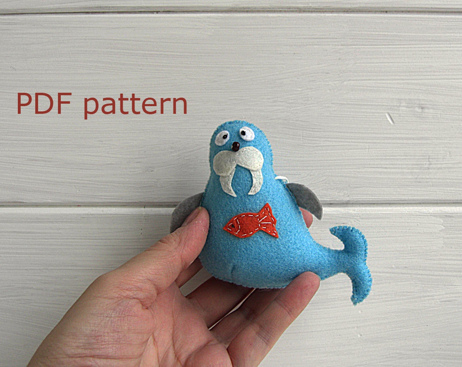 Walrus PDF Sewing Pattern Cute Felt Toy Softie Toy Pattern and ...