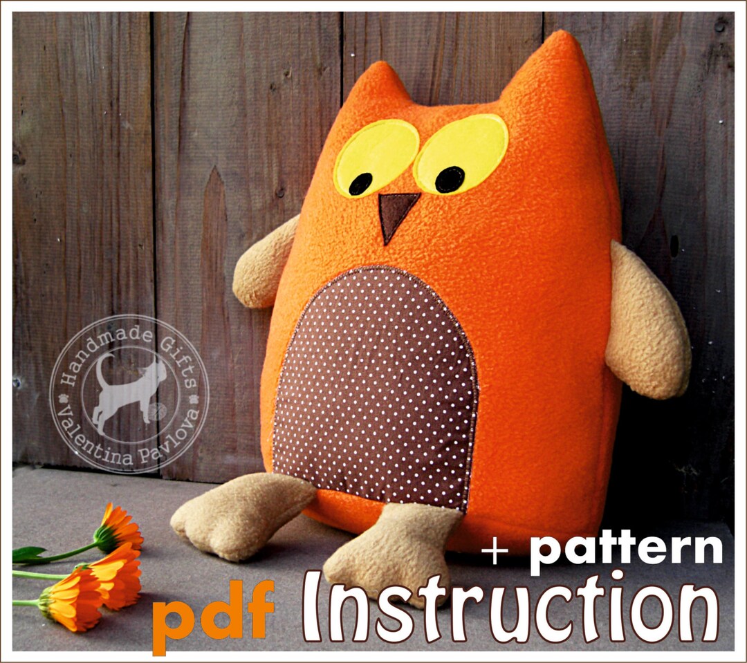 Owl Pillow Sewing Pattern Home Decor Plush Toy,pattern and Instruction ...
