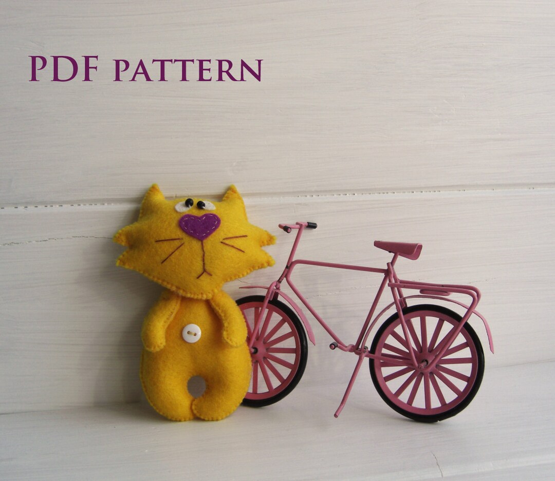 Toy Cat Sewing Pattern Cute Felt Toy Softie Toy PDF Pattern - Etsy