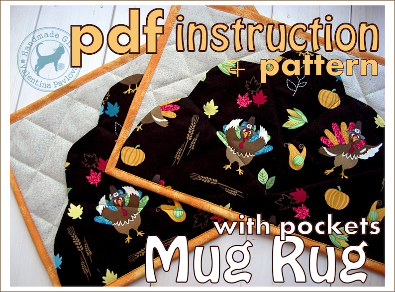 PDF Sewing Pattern Mug Rug With Pockets/simple and Easy to Sew/ PDF ...
