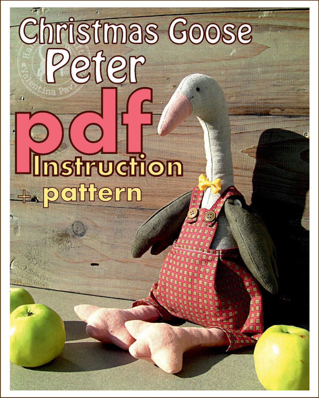 Christmas Goose Sewing Pattern/linen Toy Goose Home Decor Pdf Pattern ...
