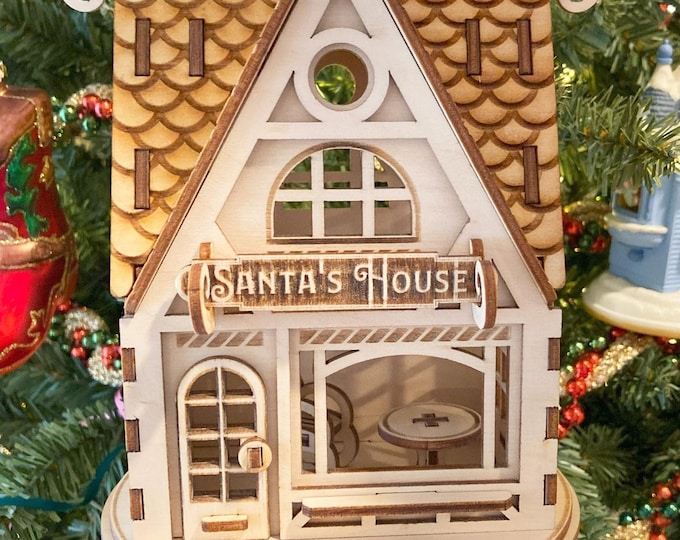 Santa Claus House - Laser Cut File, SVG Plan for Glowforge and Cutting ...