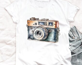 Photography Shirt: Watercolor Camera Photographer Photo Tee - Etsy