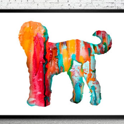 Goldendoodle Art Print Abstract Watercolor Painting Wall - Etsy