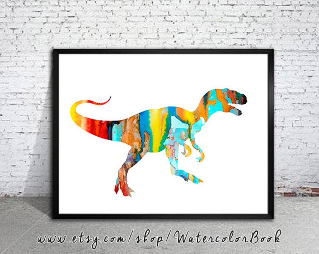 Tyrannosaurus Rex T-rex Dinosaur Print, Watercolor Painting, Watercolor ...