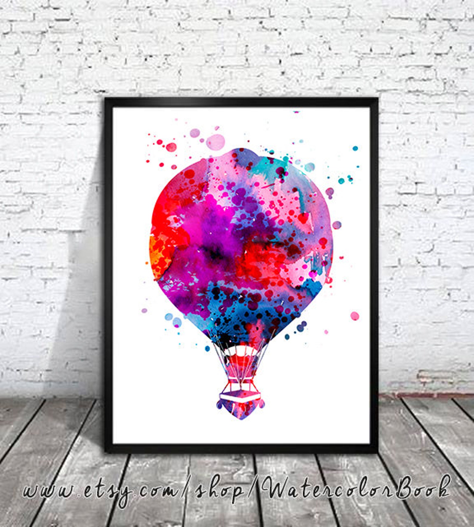 Hot Air Balloon Watercolor Print: Children's Nursery Wall Art - Etsy