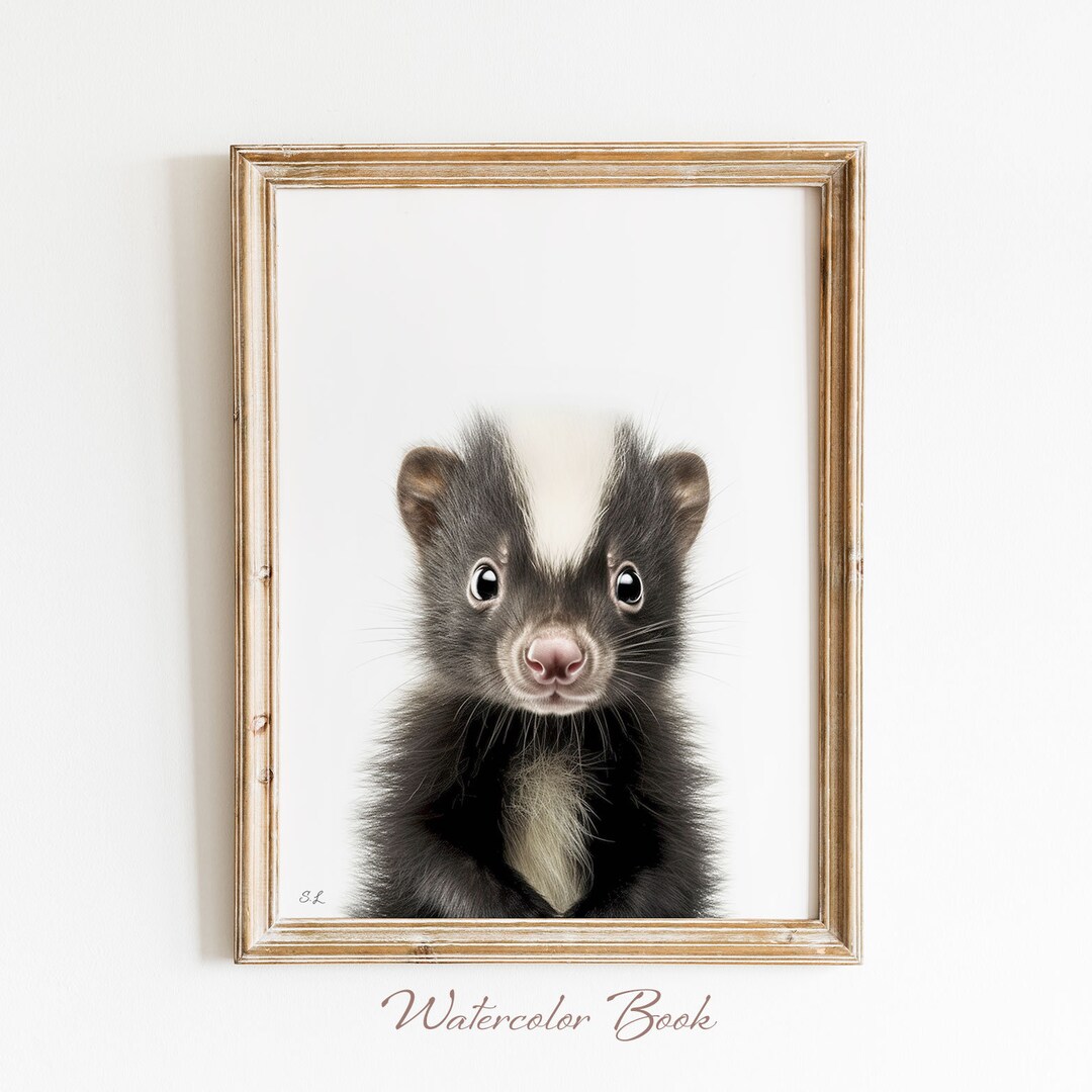 Baby Skunk Nursery Print, Animal Wall Art, Skunk Kid's Room Decor, Cute ...