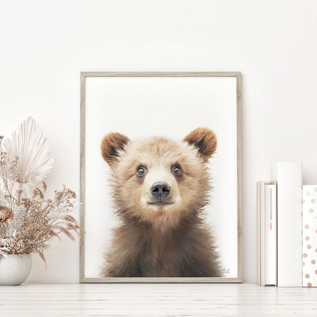 Baby Bear Nursery Print, Animal Wall Art, Bear Kid's Room Decor, Cute ...