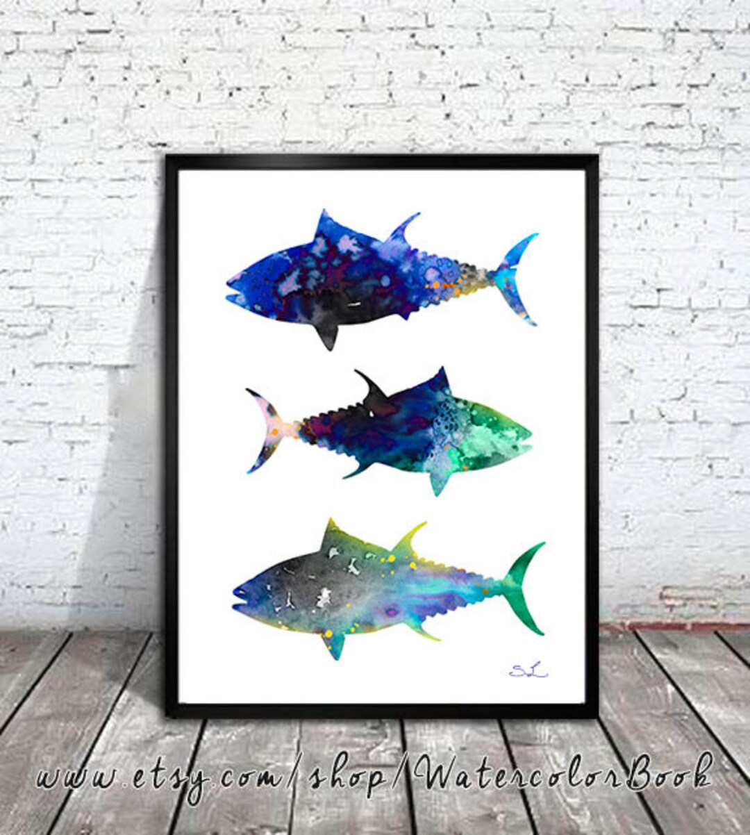 Tuna Print, Nautical Prints, Ocean Art, Sea Print, Watercolor Print ...