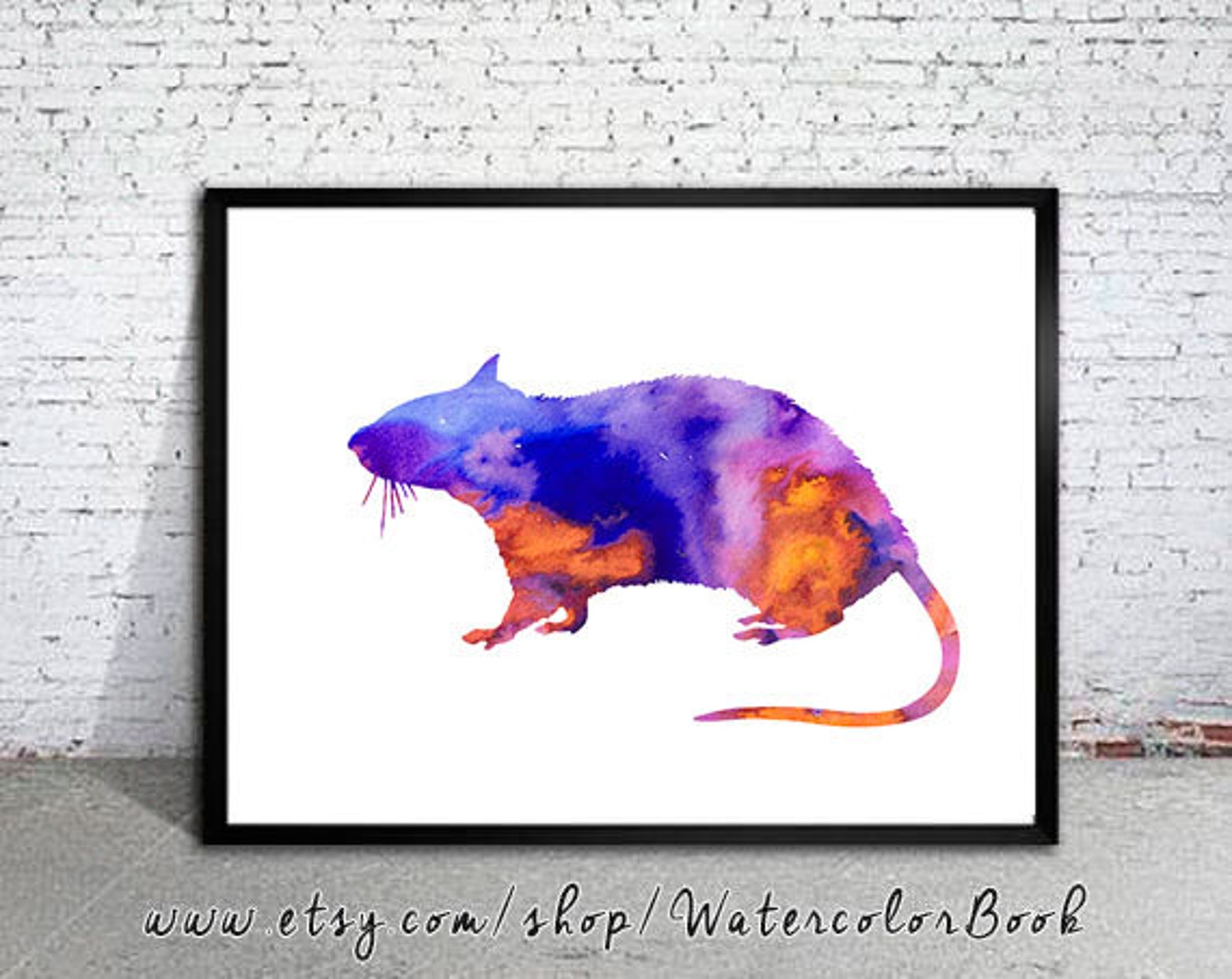Rat Print Rat Art Watercolor Painting Illustration Home | Etsy