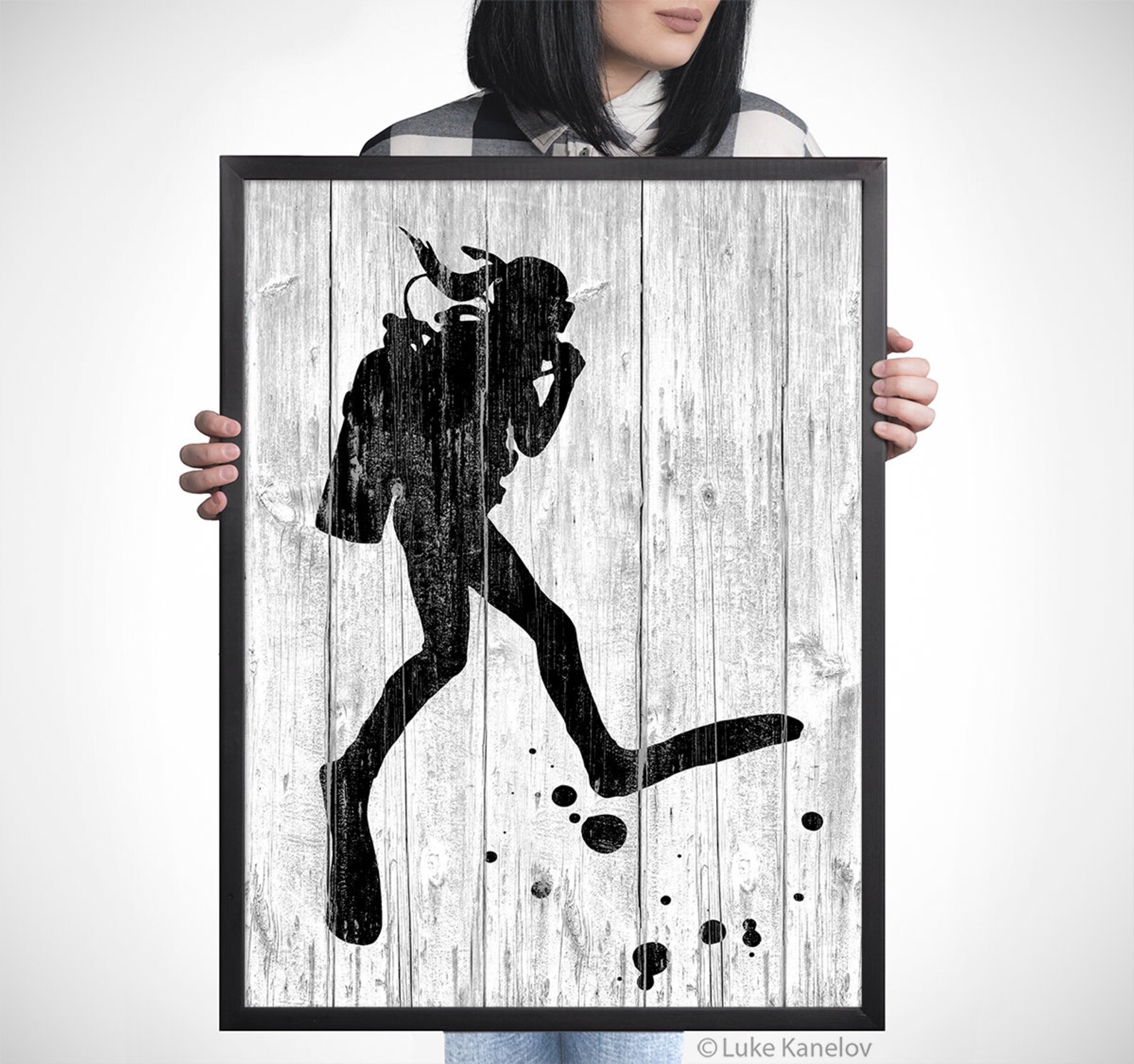 Scuba Diving Girl Scuba Diving Art Vintage Poster Sport - Etsy