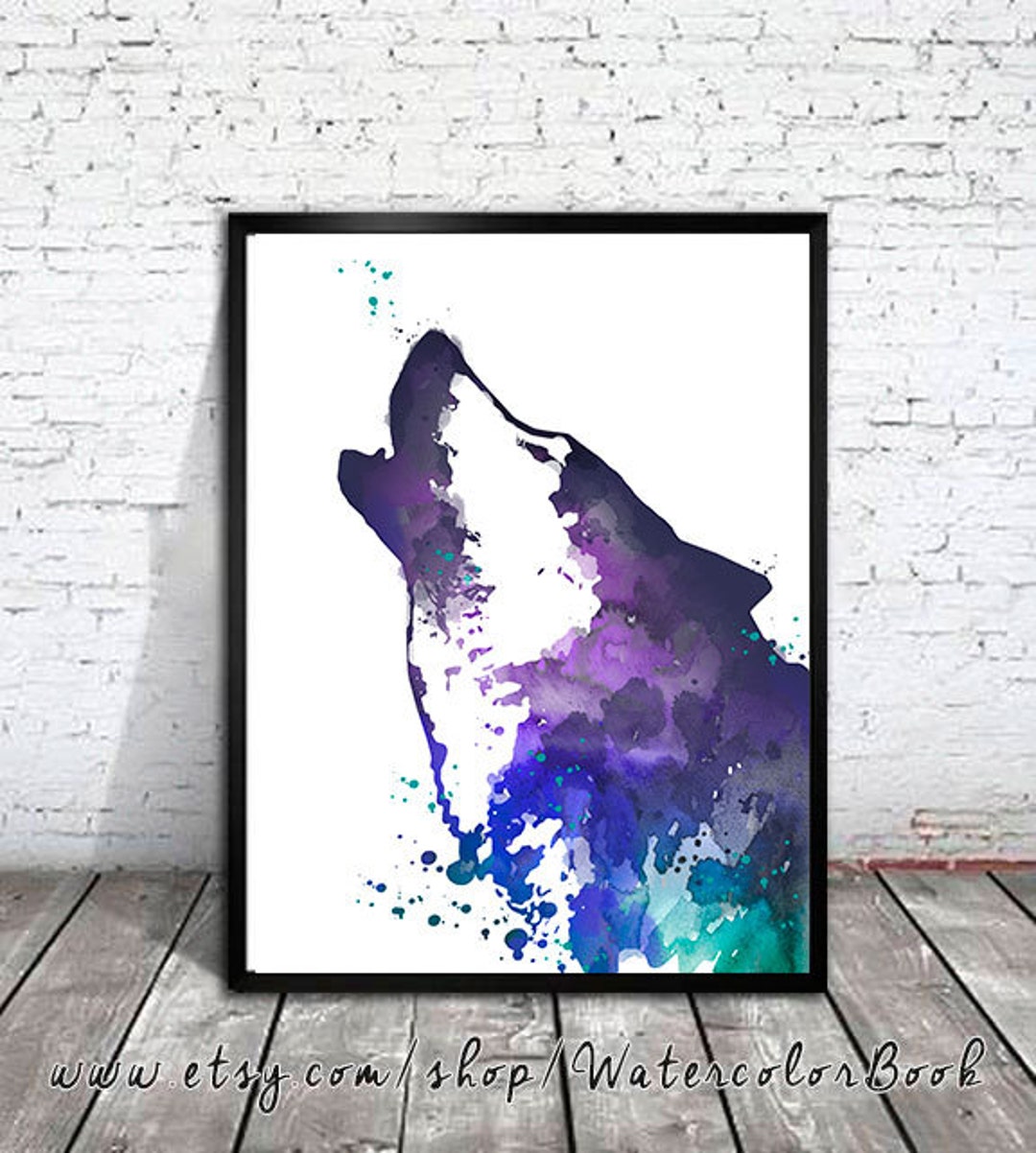 Wolf Print, Wolf Art, Animal Art, Home Decor, Wolf Watercolor ...