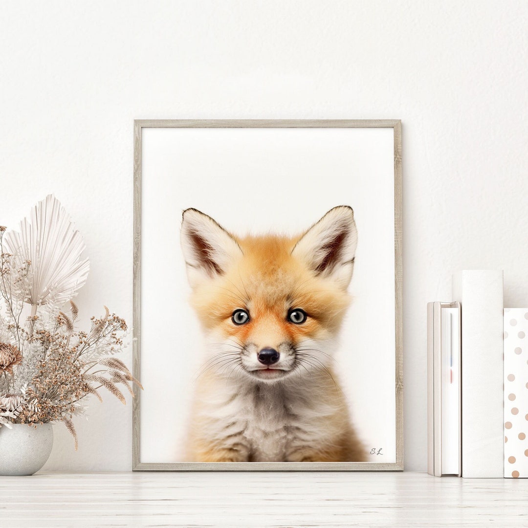 Baby Fox Nursery Print, Animal Wall Art, Fox Kid's Room Decor, Cute Fox ...
