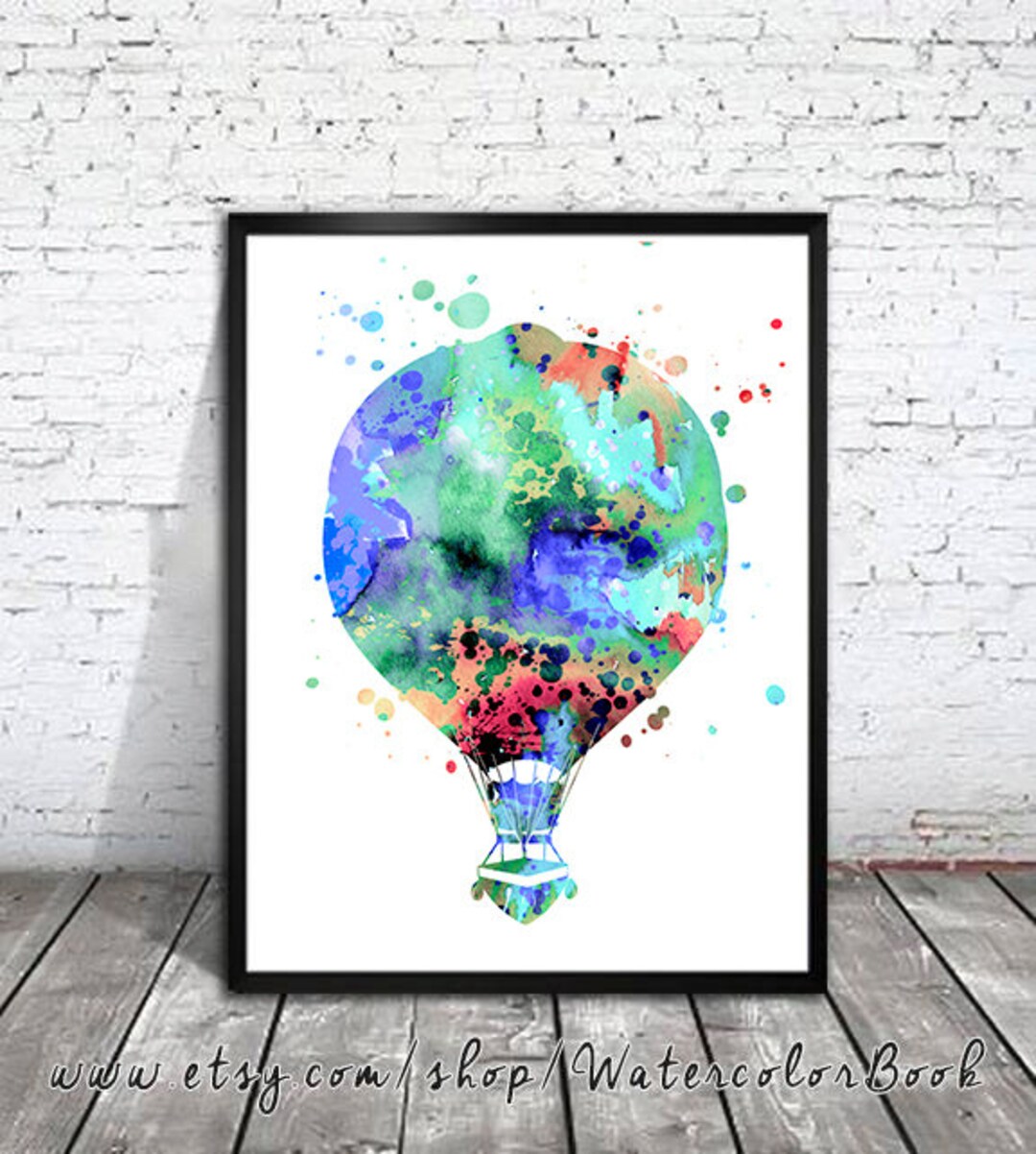 Hot Air Balloon 2 Watercolor Print, Children's Wall Art, Home Decor ...