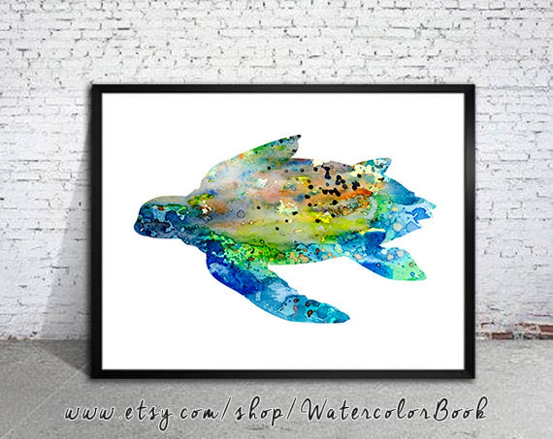 Sea Turtle Print, Nautical Prints, Ocean Art, Sea Print, Watercolor ...