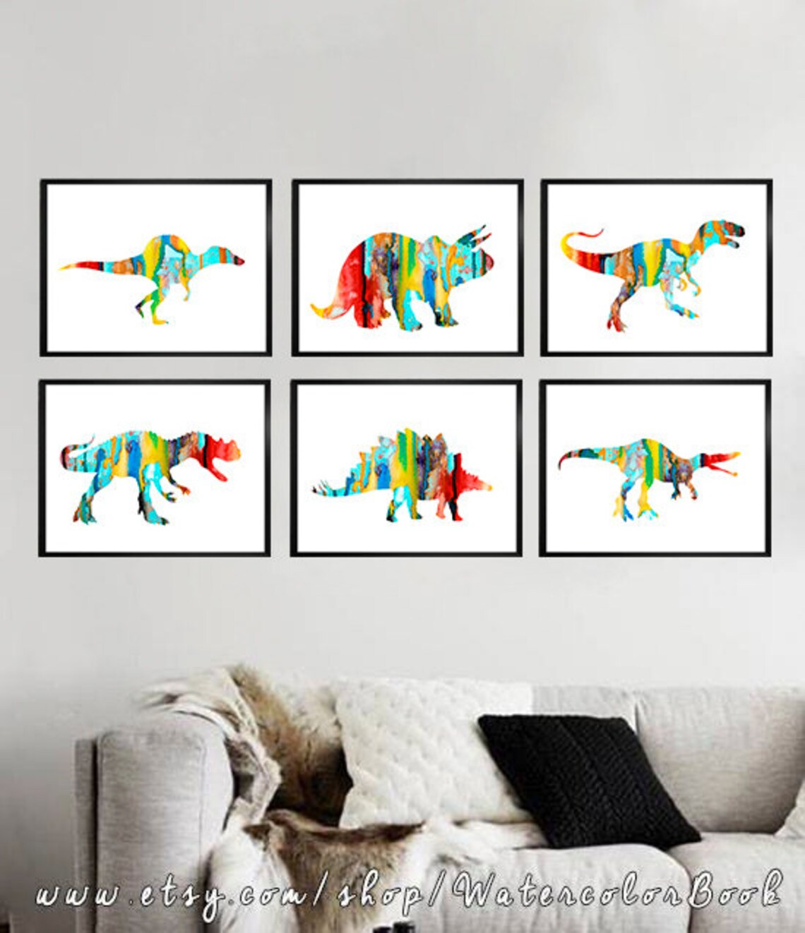 Tyrannosaurus Rex T-rex Dinosaur Print Watercolor Painting - Etsy