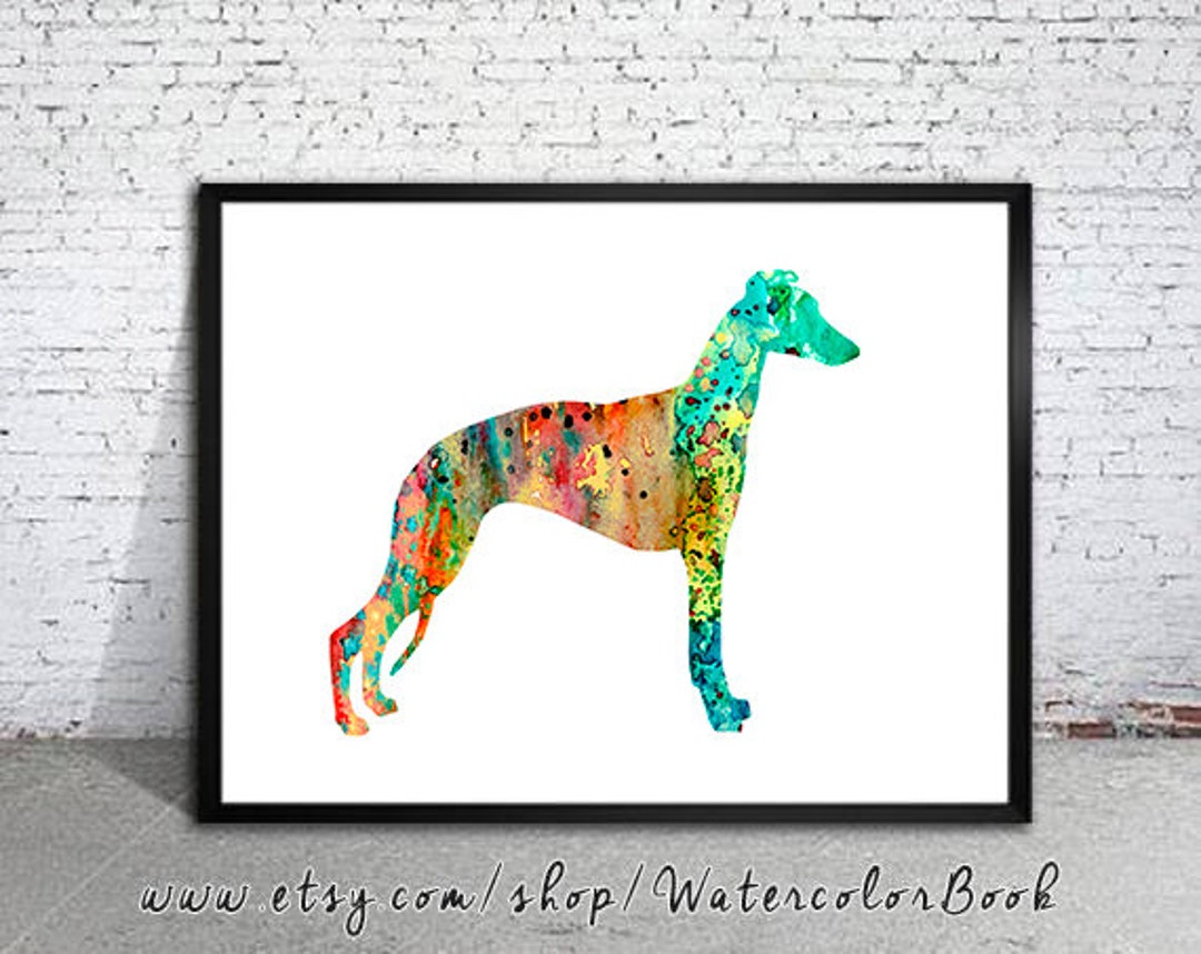 Greyhound Watercolor Print, Greyhound Illustration,watercolor Painting ...