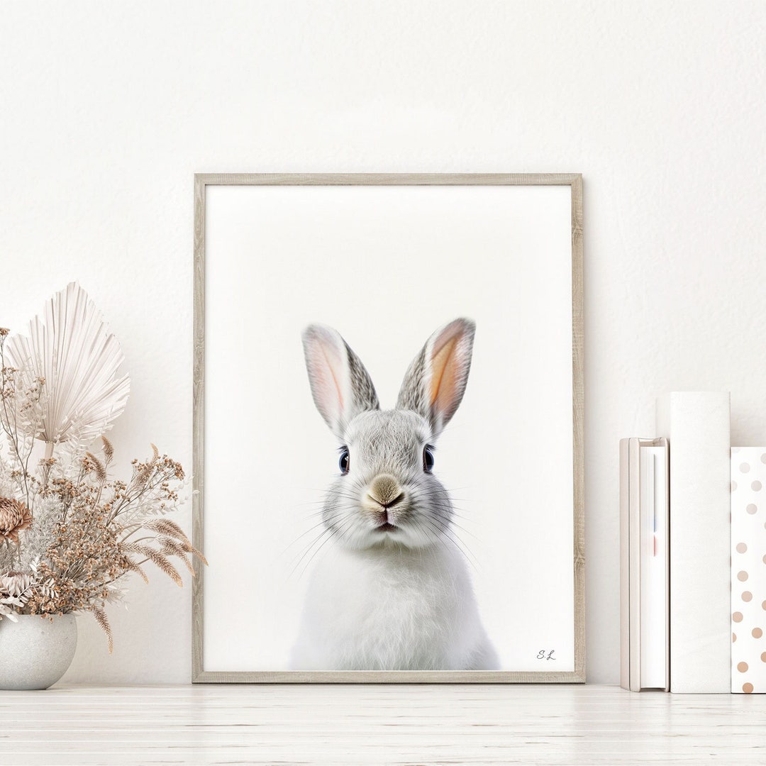 Baby Rabbit Nursery Print, Animal Wall Art, Rabbit Kid's Room Decor ...