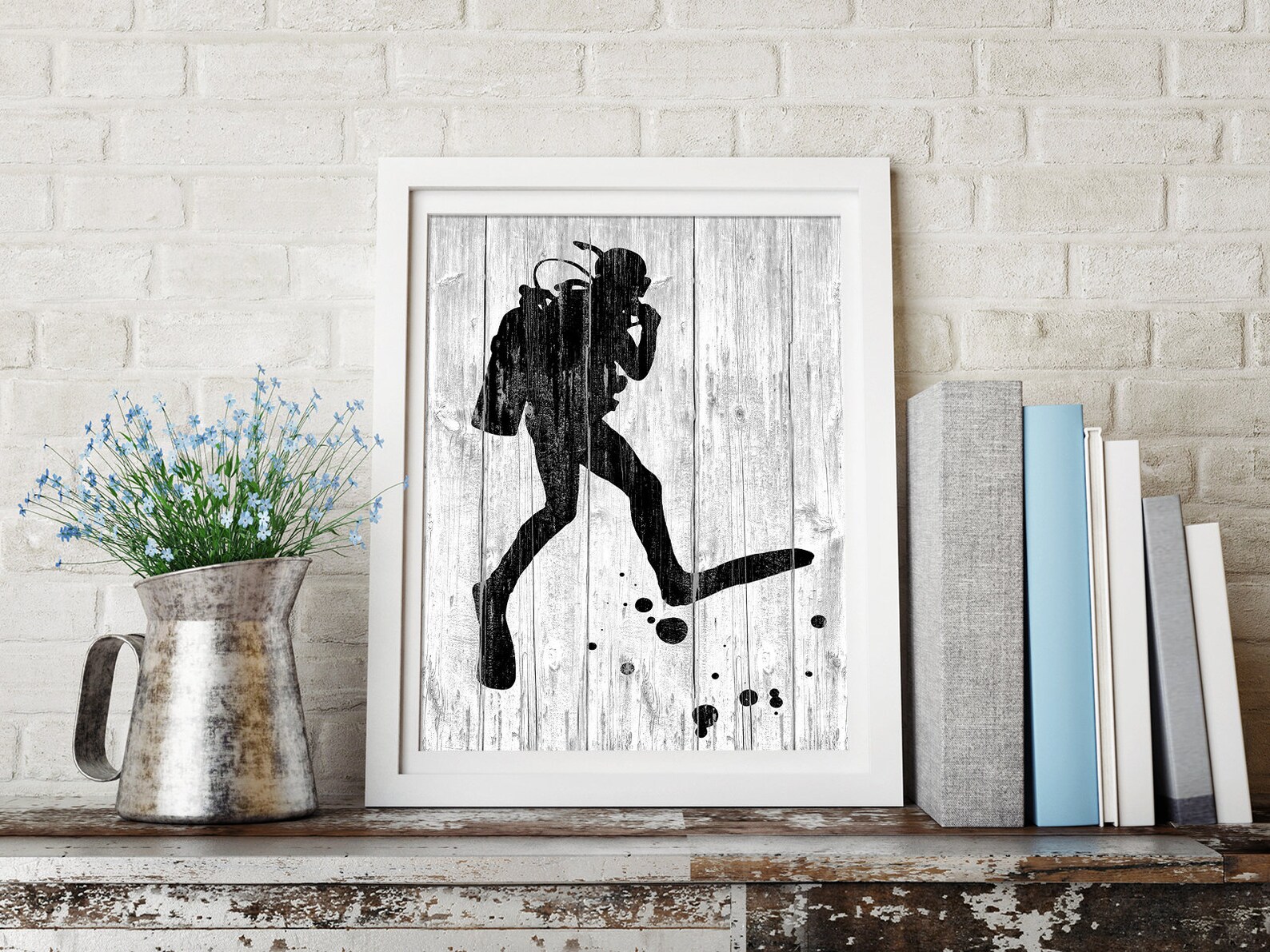 Scuba Diving Print Scuba Diving Art Vintage Poster Sport - Etsy UK