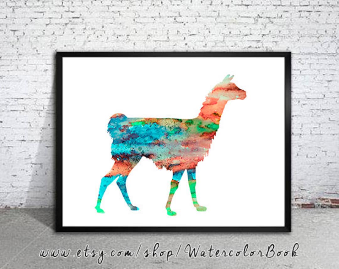 Llama Watercolor Print, Watercolor Painting, Watercolor Art ...