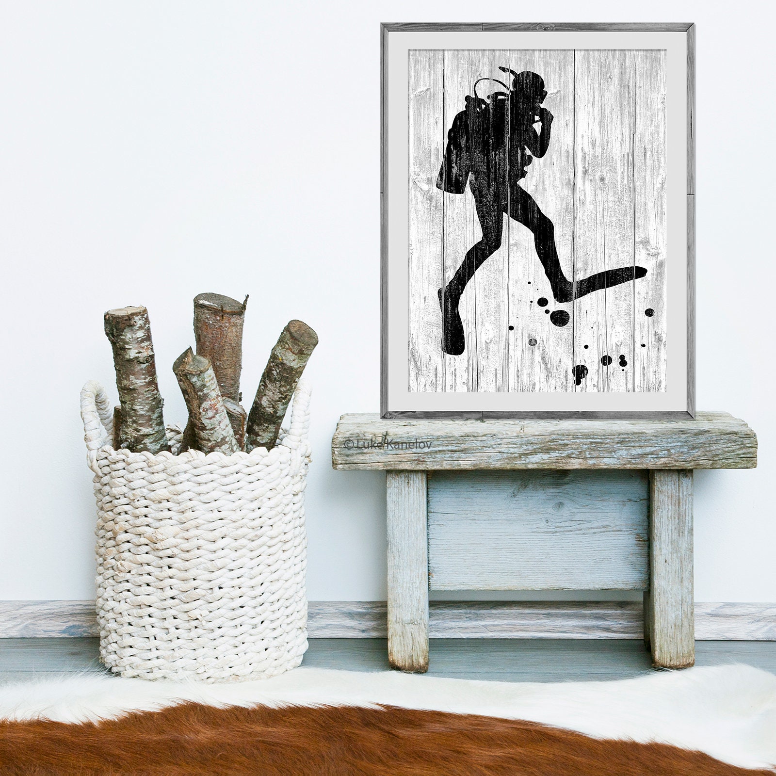 Scuba Diving Print Scuba Diving Art Vintage Poster Sport - Etsy UK